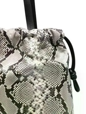 N°21 Eva Snakeskin-effect Drawstring Shoulder Bag