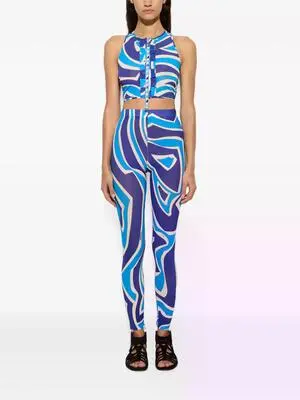 Emilio Pucci Labirinto Print Ruffle Top