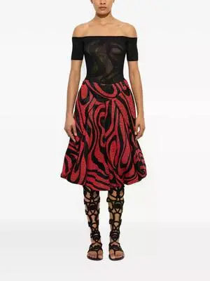 Emilio Pucci Marmo Print Raffia Wide Pants