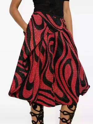 Emilio Pucci Marmo Print Raffia Wide Pants