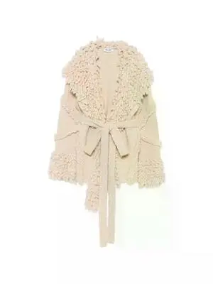 Attico Wool Alpaca Blend Cardigan - Neutrals