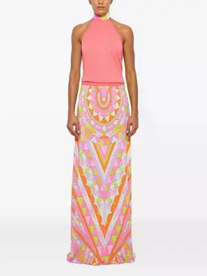 Emilio Pucci Graphic-print High-waisted Maxi Skirt - Pink
