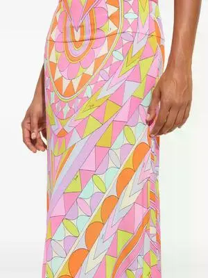 Emilio Pucci Graphic-print High-waisted Maxi Skirt - Pink