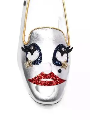 TOD'S Sequin-embellished Metallic-effect Loafers