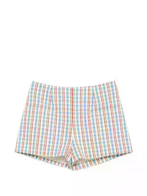 Faithfull The Brand Aurora Checkered High-waisted Shorts - Neutrals