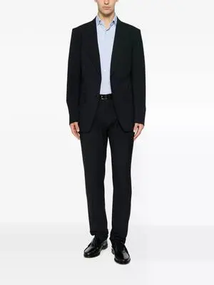 XACUS Geometric-print Spread-collar Shirt