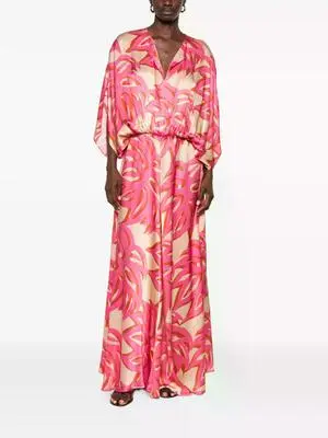 Themis Z Ismene Abstract Print V-neck Maxi Dress
