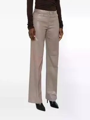 L'Agence Cçayton Coated Wide-leg Jeans