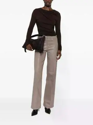 L'Agence Cayton Coated Wide-leg Jeans