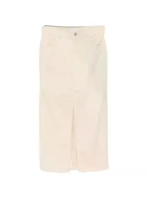 Isabel Marant Étoile Faharia Front-slit Logo-patch Midi Skirt - Neutrals