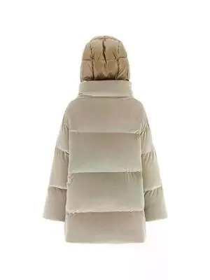 Herno Velvet-texture Hooded Jacket