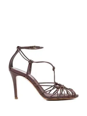 FORTE_FORTE Knotted Buckle-fastening Stiletto Sandals - Brown