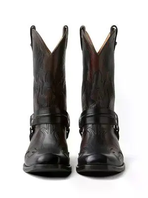 Versace Sylvester Leather Texan Boots