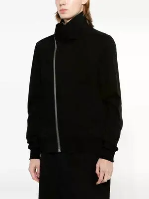 Rick Owens Asymmetrical Zip Funnel Neck Jacket