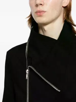Rick Owens Asymmetrical Zip Funnel Neck Jacket