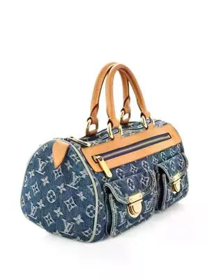 LOUIS VUITTON Neo Speedy Bag Denim Handbag