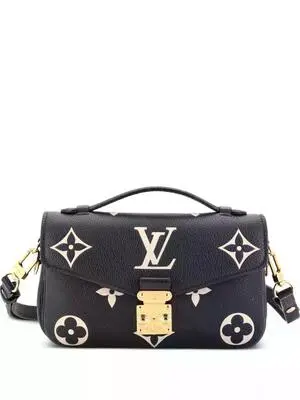 LOUIS VUITTON Pochette Métis Monogram Empreinte Giant East West Shoulder Bag - Black
