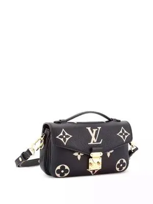 LOUIS VUITTON Pochette Métis Monogram Empreinte Giant East West Shoulder Bag - Black