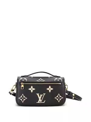LOUIS VUITTON Pochette Métis Monogram Empreinte Giant East West Shoulder Bag - Black