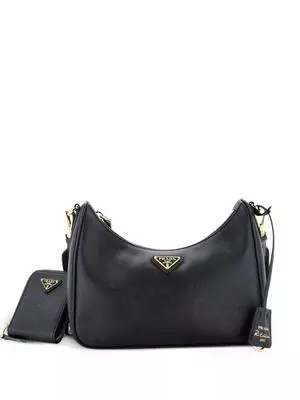 Prada Re-edition 2005 Saffiano Leather Shoulder Bag - Black
