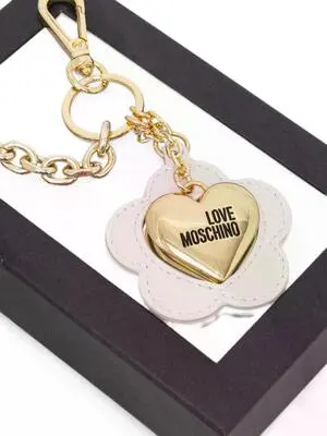 Moschino Heart Motif Flower Frame Keyring