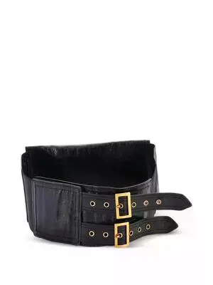 Dior Saddle Double Buckle Leather Belt Bag