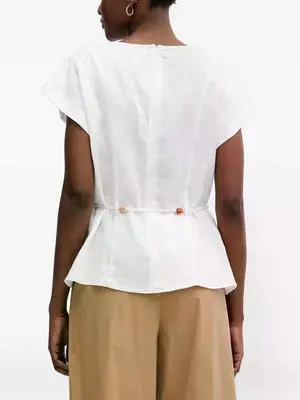 PEDRO DEL HIERRO Bead-embellished Drawstring Waist Top
