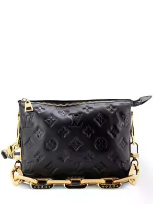 LOUIS VUITTON Coussin Bb Monogram Embossed Lambskin Crossbody Bag - Black