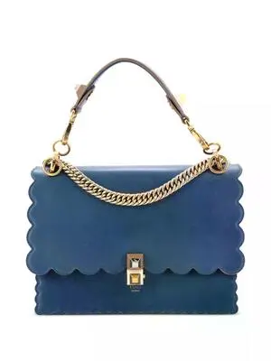 Fendi Kan I Leather Shoulder Bag - Blue