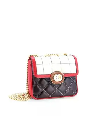 Gucci Deco Chain Flap Bag Mixed Matelasse Leather Mini Crossbody Bag