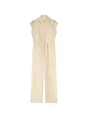 RETORI Belted Silk Jumpsuit - Neutrals