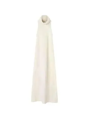 RETORI Sleeveless Maxi-collar Maxi Dress - Neutrals