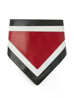 RETORI Color-block Lambskin Bandana Scarf - Red