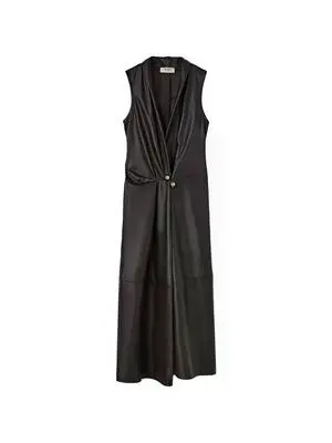 RETORI Retro Manogsteen Leather Maxi Dress