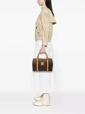 Celine 2013 Macadam Coated Canvas Boston Bag