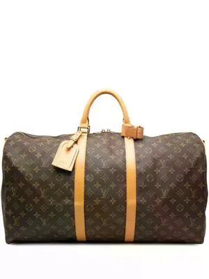LOUIS VUITTON 1998 Monogram Keepall Bandouliere 55 Travel Bag - Brown