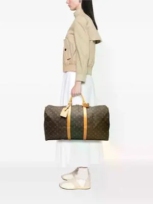 LOUIS VUITTON 1998 Monogram Keepall Bandouliere 55 Travel Bag - Brown