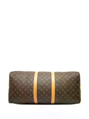 LOUIS VUITTON 1998 Monogram Keepall Bandouliere 55 Travel Bag - Brown