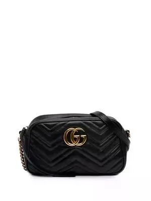Gucci Gg Marmont Matelassé Calfskin Crossbody Bag - Black