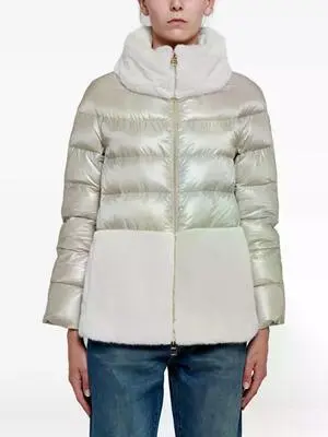 Herno Down Jacket With Faux Fur Inserts - Neutrals