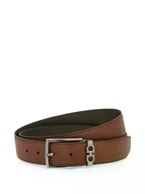 FERRAGAMO Reversible And Adjustable Belt With Rectangular Buckle