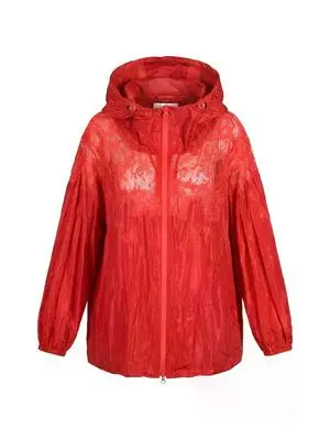 Valentino Garavani Lace-panelled Hooded Jacket - Red