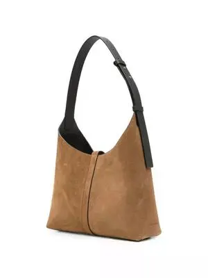 Strathberry Bar Detail Suede Shoulder Bag - Neutrals