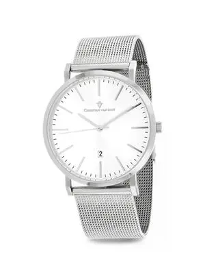 CHRISTIAN VAN SANT CHRISTIAN VAN SANT Paradigm Stainless Steel Mesh Strap Watch Silver