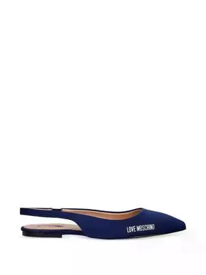 Moschino Logo Print Slingback Pumps