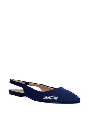 Moschino Logo Print Slingback Pumps