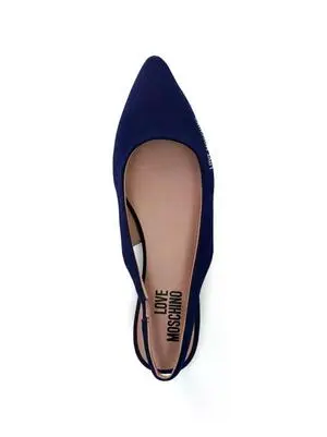Moschino Logo Print Slingback Pumps