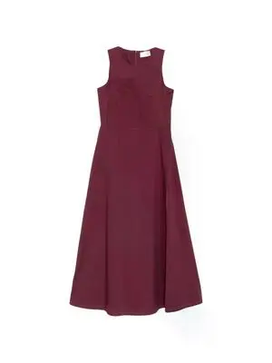 VICOLO Sleeveless Side-slit Midi Dress - Red