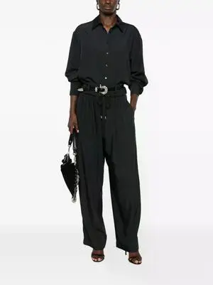 Isabel Marant Étoile Inaya Palazzo Pants With Drawstring Waist - Black
