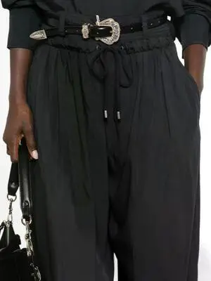 Isabel Marant Étoile Inaya Palazzo Pants With Drawstring Waist - Black